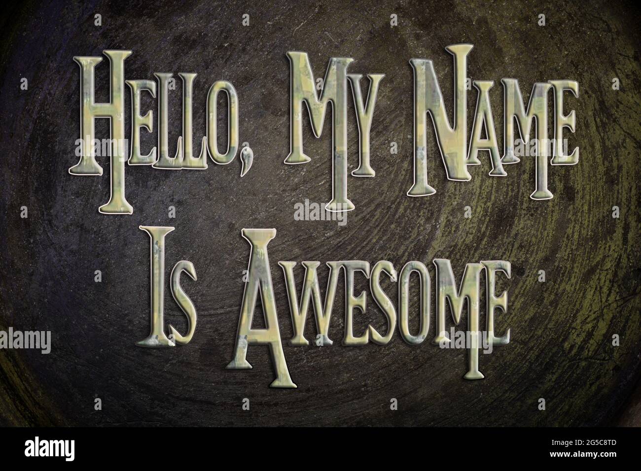 Hello My Name Is Awesome Concept text on background Stock Photo - Alamy