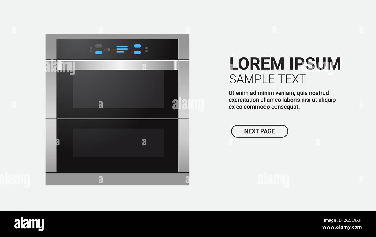 realistic kitchen stove front view of cooker with oven home appliance ...