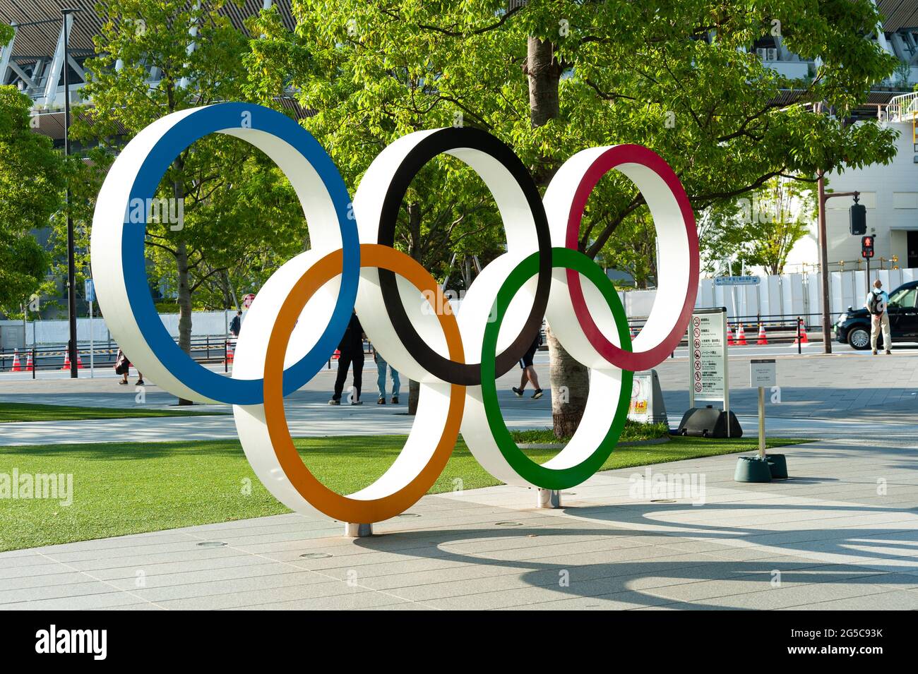 Shinjuku City, Tokyo, Japan - June 12, 2021: Close-up of Olympic Rings ...