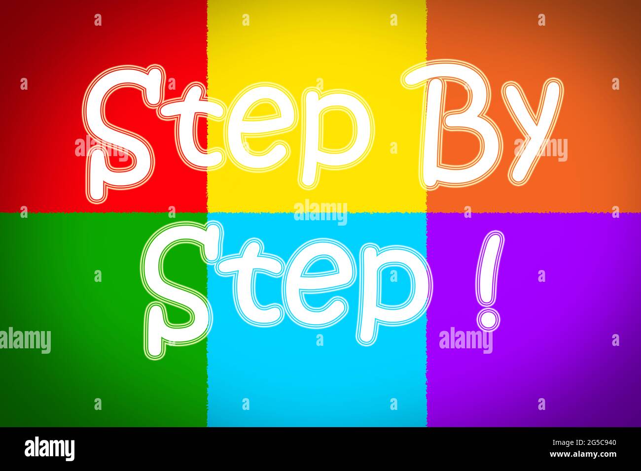 Step By Step Concept text on background Stock Photo - Alamy