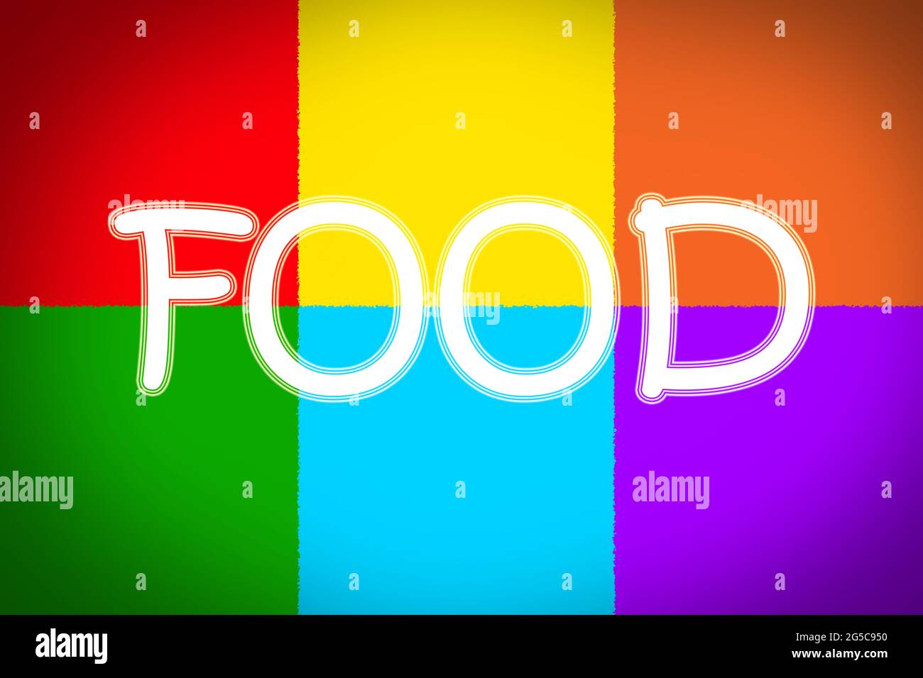 Food Concept text on background Stock Photo - Alamy