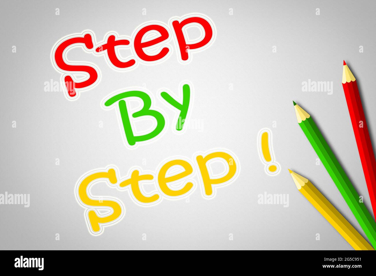 Step By Step Concept text on background Stock Photo - Alamy