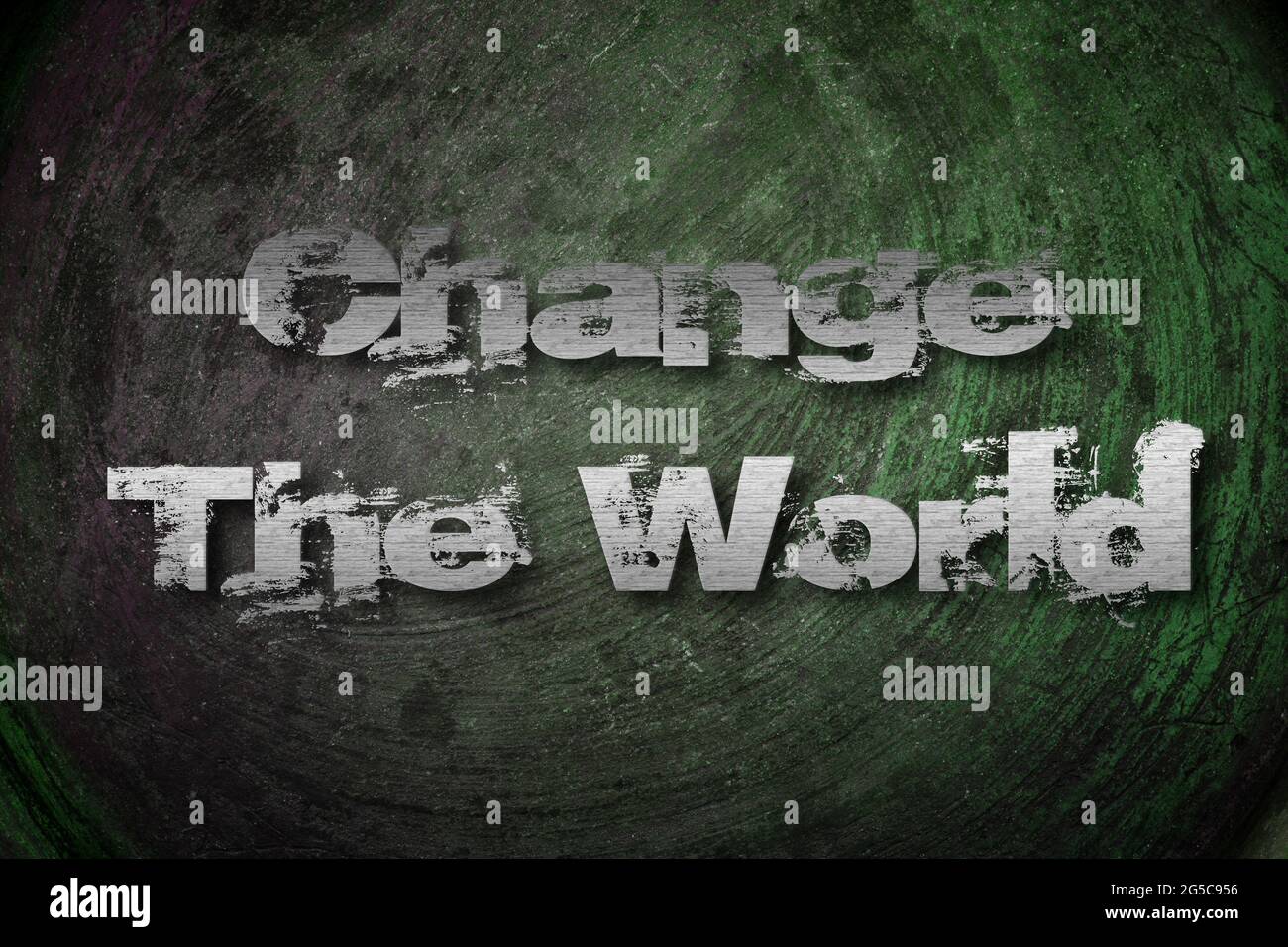 Change The World Concept text on background Stock Photo - Alamy