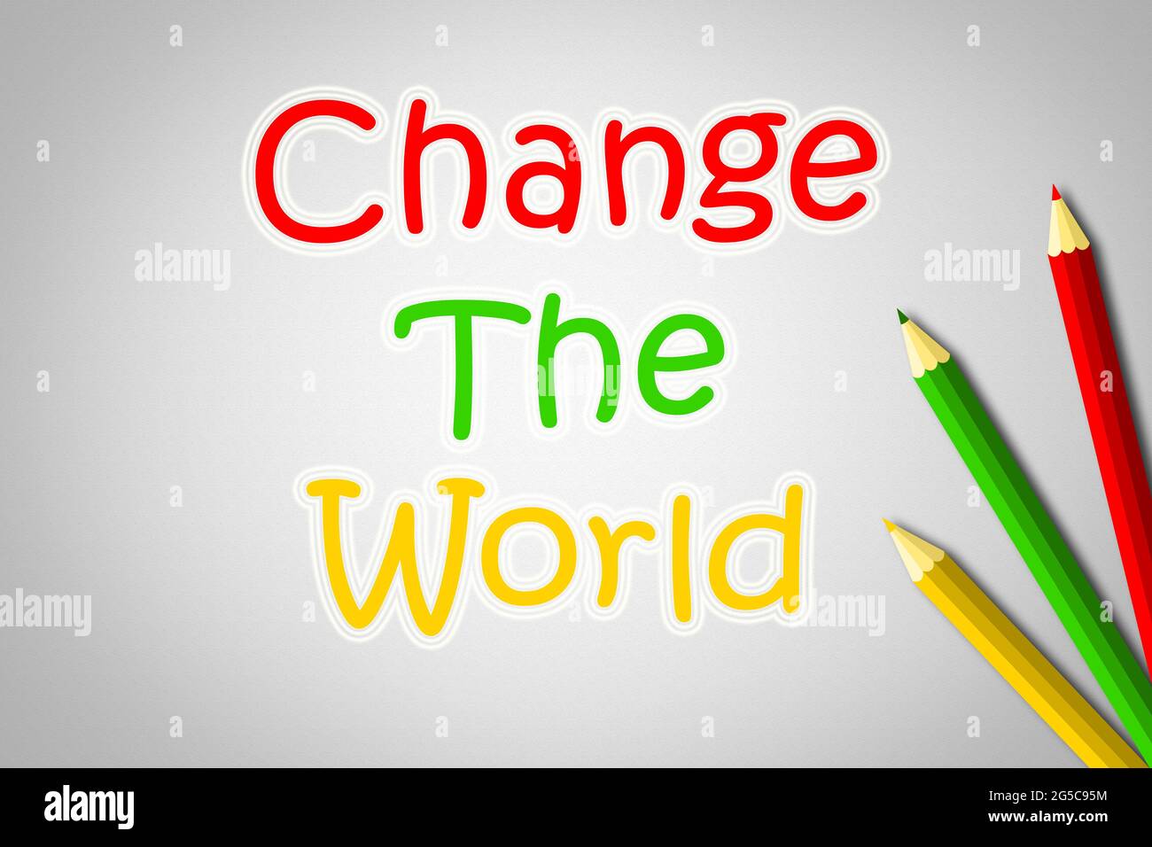 Change The World Concept text on background Stock Photo - Alamy