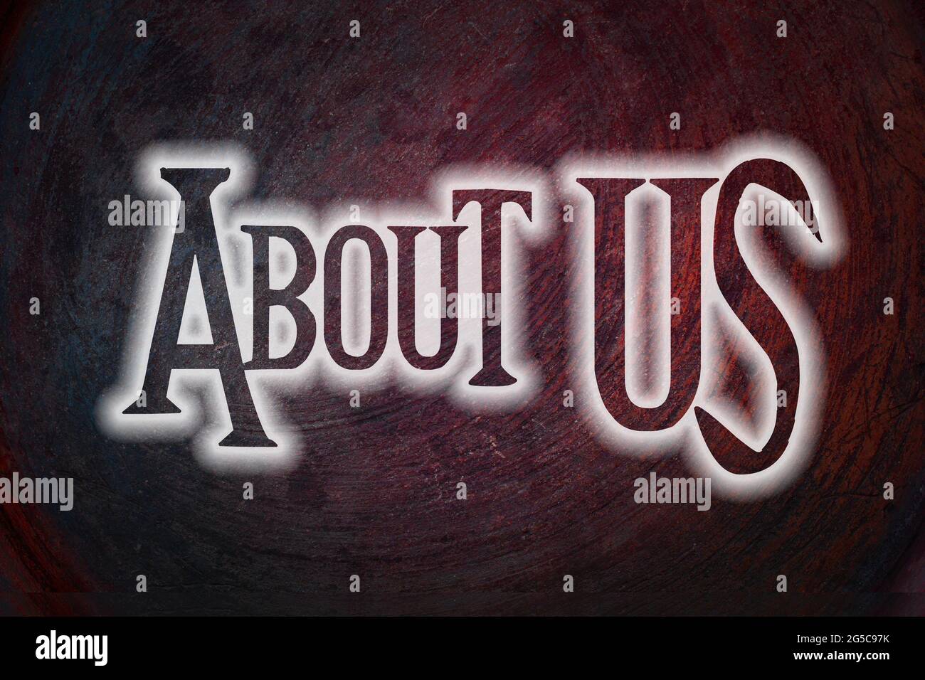 About Us Concept text on background Stock Photo - Alamy