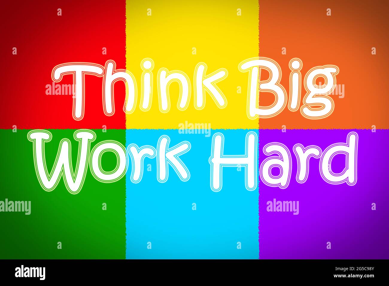 Think Big Work Hard Concept text on background Stock Photo - Alamy