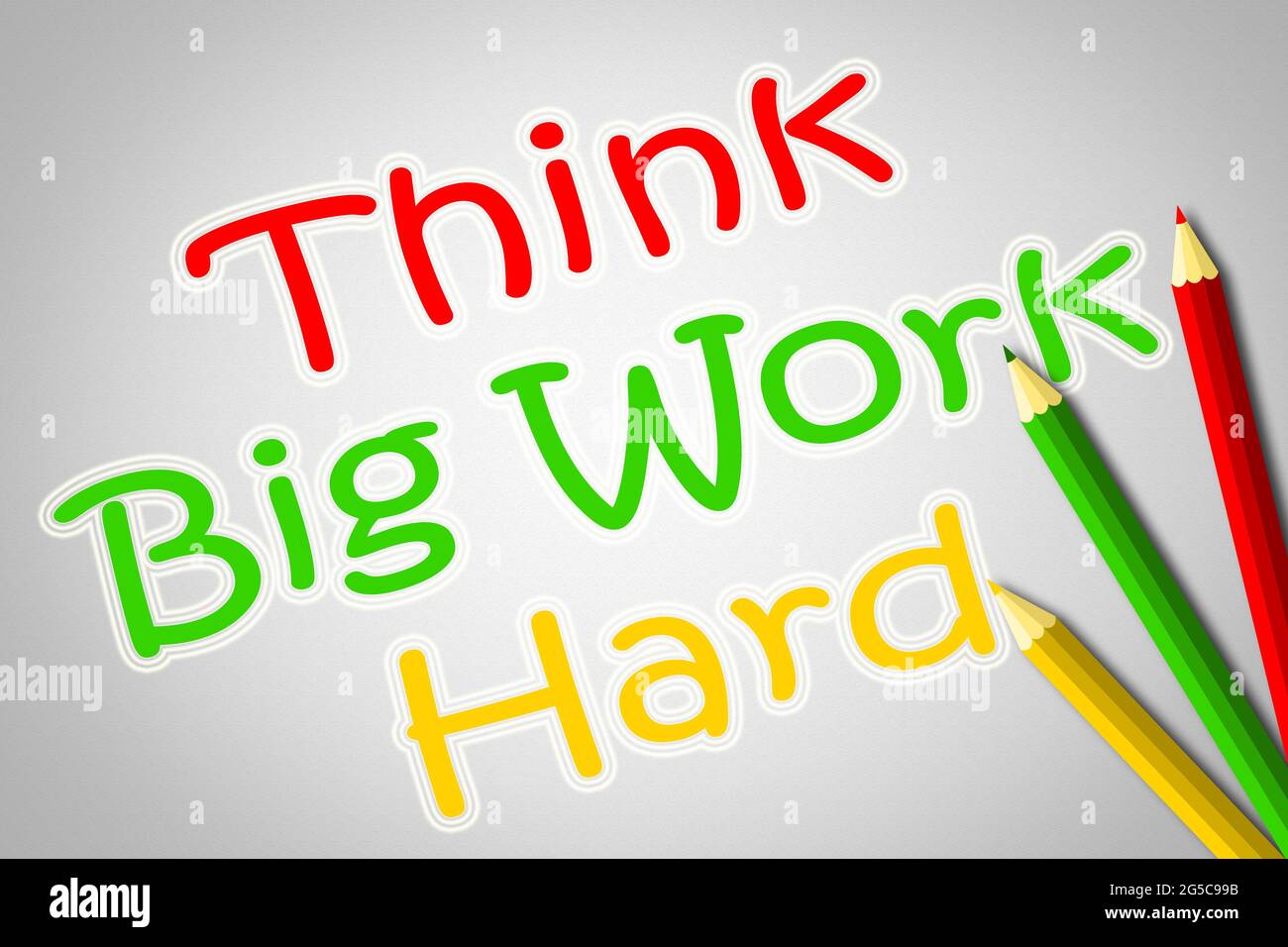 Think Big Work Hard Concept text on background Stock Photo - Alamy