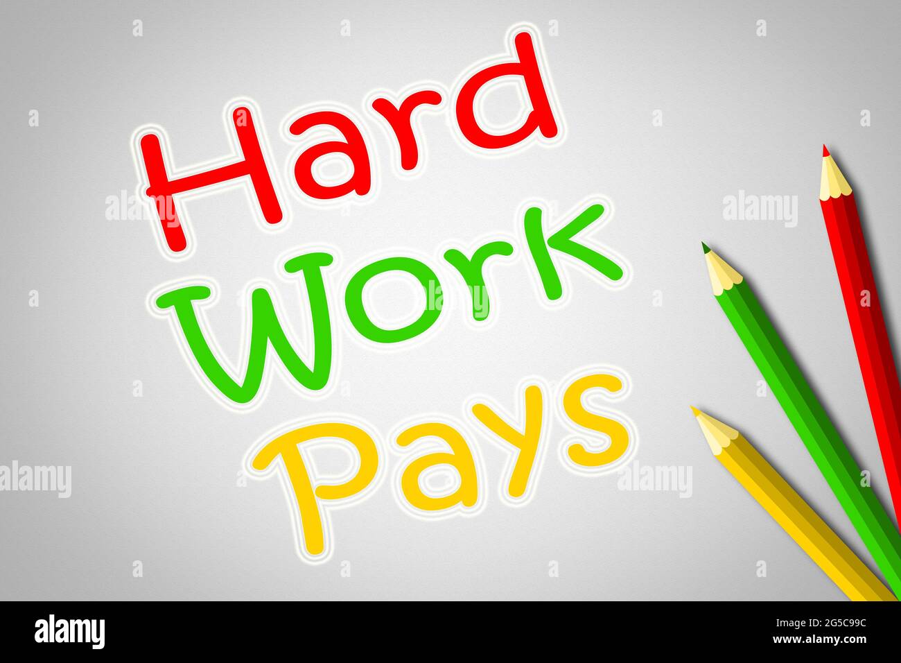 Hard work pays text on background Stock Photo - Alamy