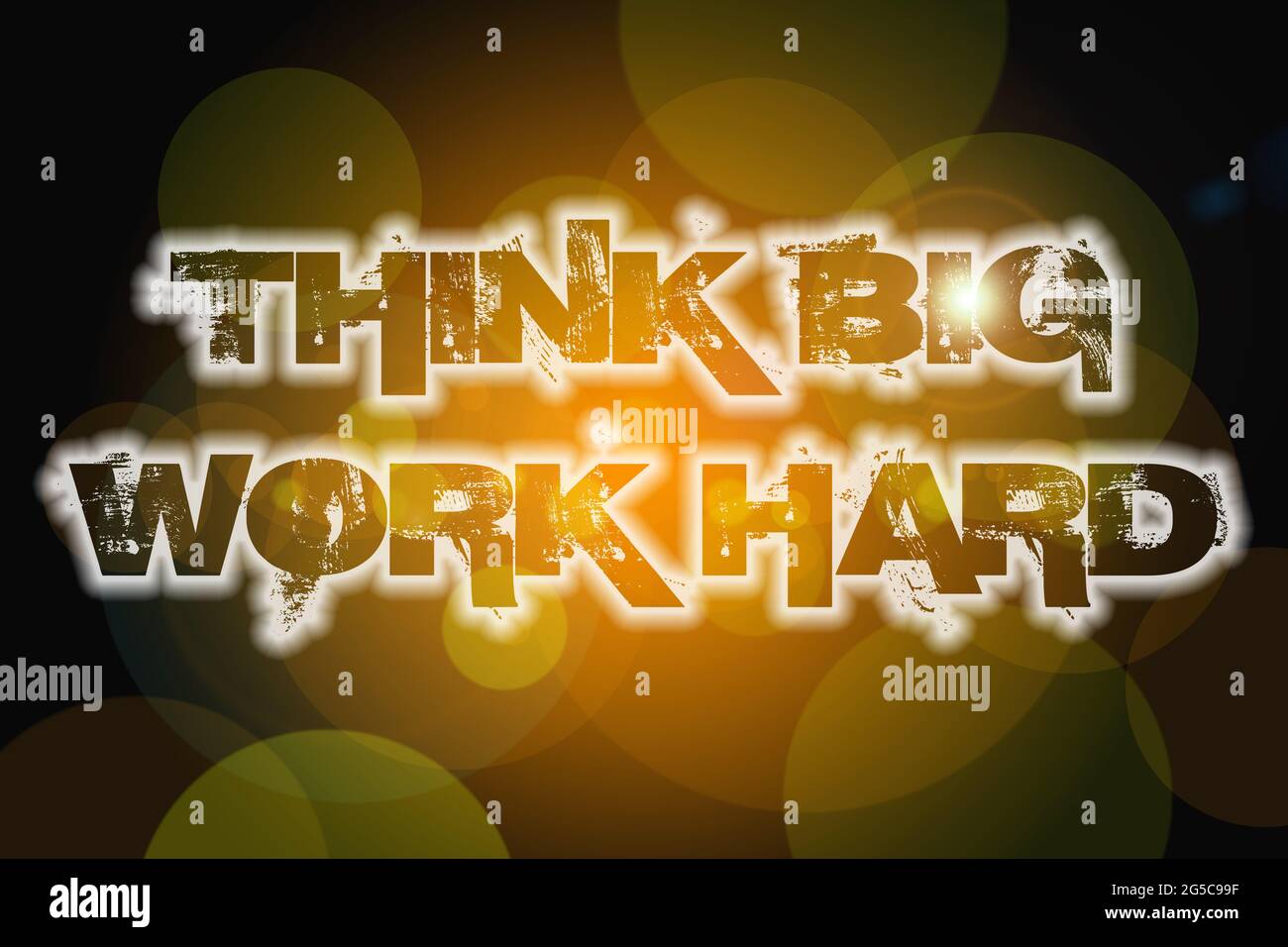 Think Big Work Hard Concept text on background Stock Photo - Alamy