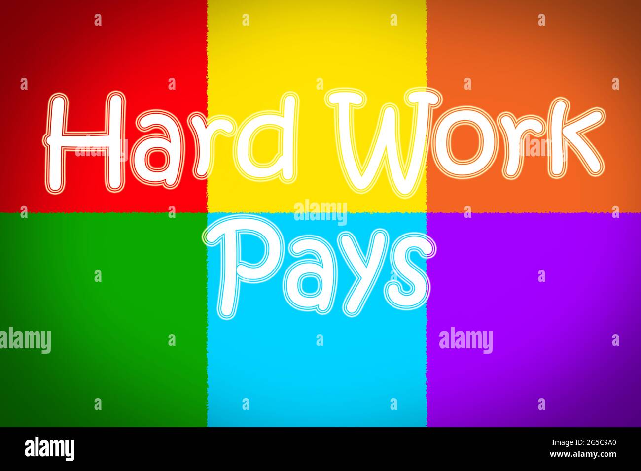 Hard work pays concept text on background Stock Photo - Alamy
