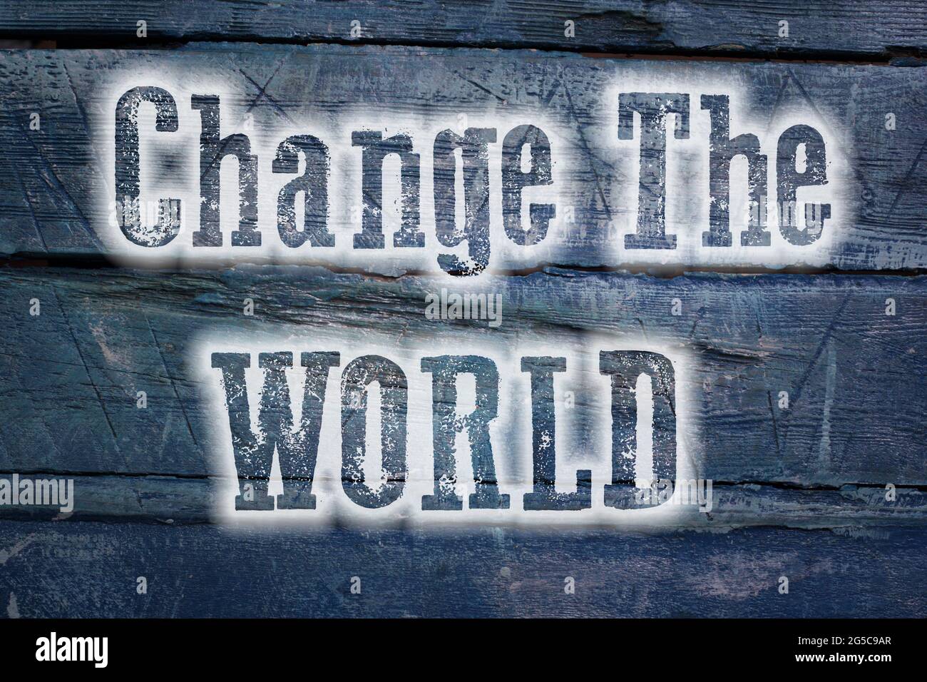 Change The World Concept text on background Stock Photo - Alamy