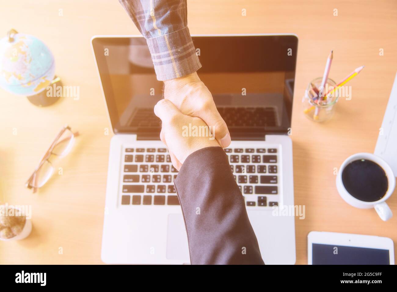 Image of businessmen Hand shaking, Negotiating business, happy with ...