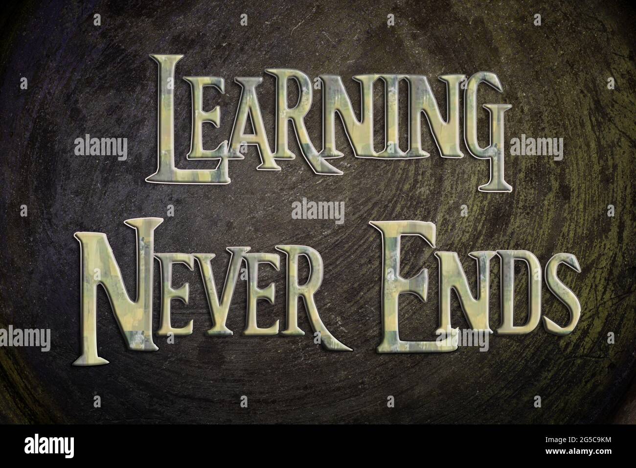 Learning Never Ends Concept text on background Stock Photo - Alamy