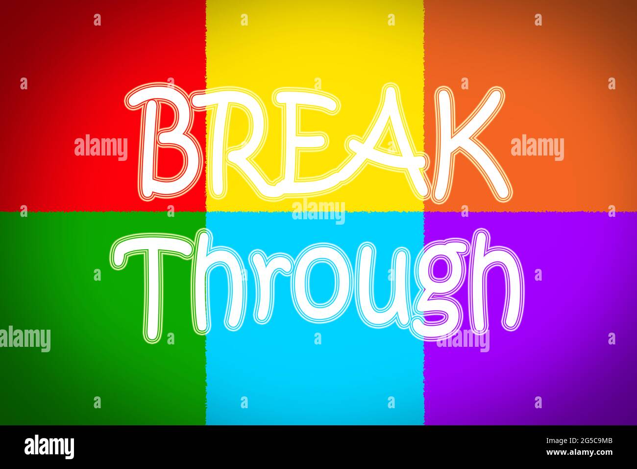 Break Through Concept text on background Stock Photo - Alamy