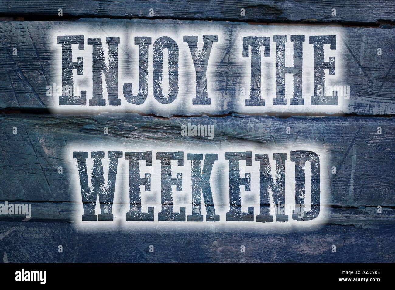 Enjoy The Weekend Concept text on background Stock Photo - Alamy