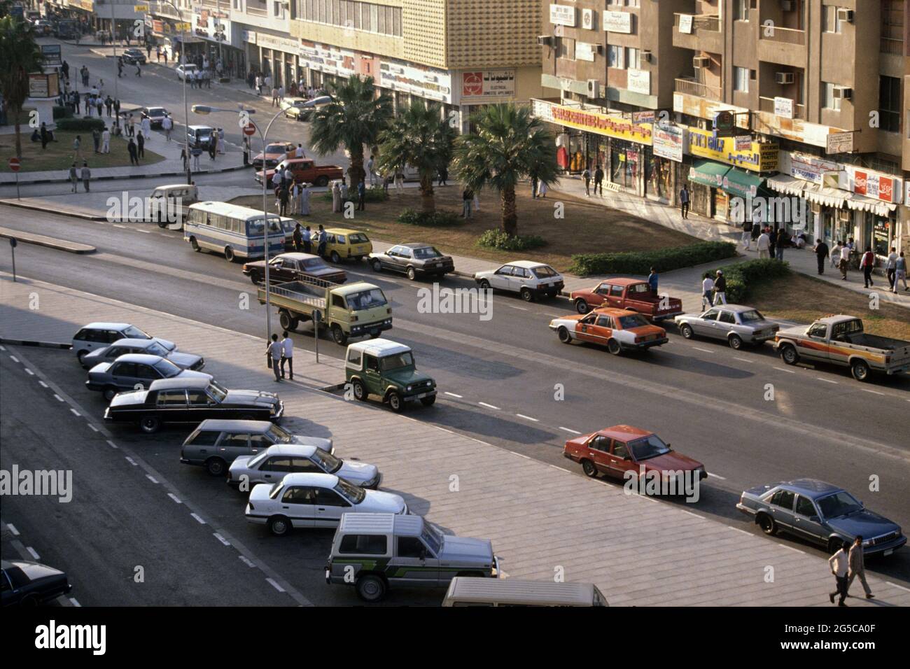 Doha city center seen from a high building. Doha city is the capital of ...