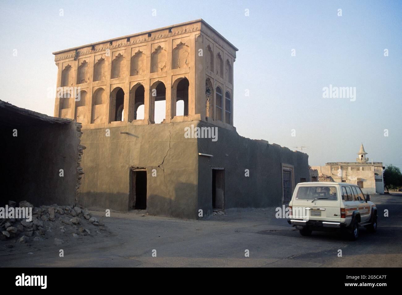 Old vintage building under restauration in the state of Qatar. Slide ...