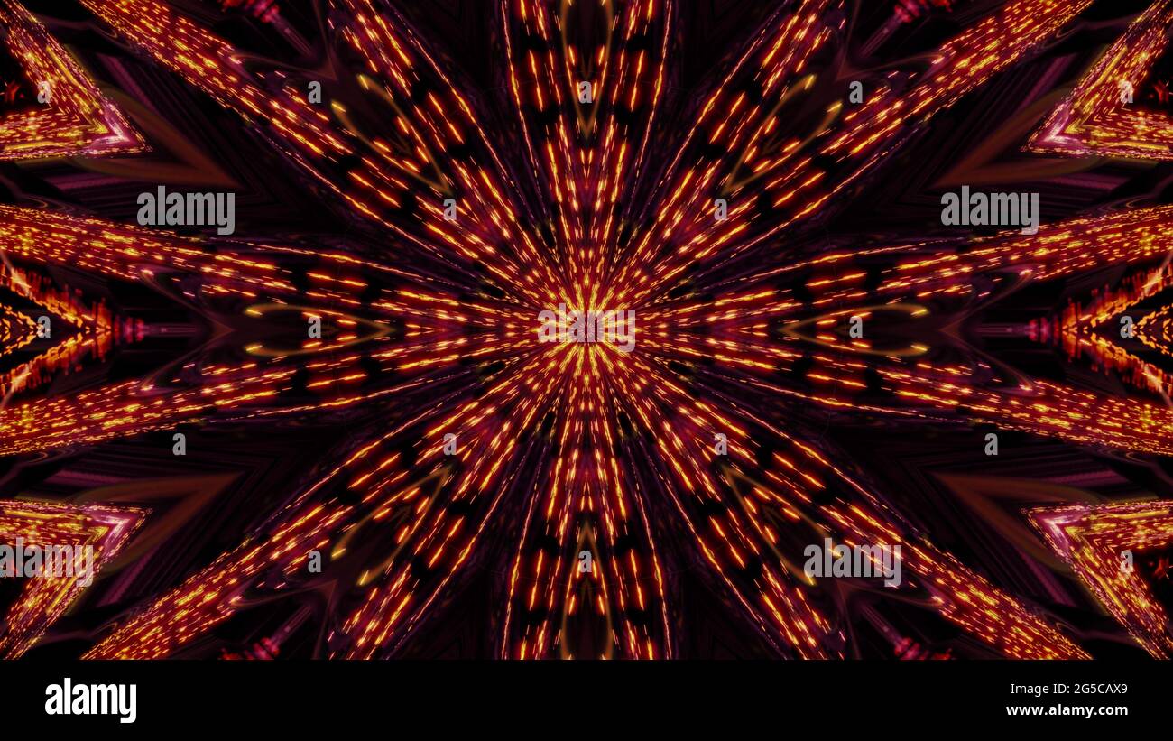 Vibrant kaleidoscopic illustration in bright red and black colors Stock ...