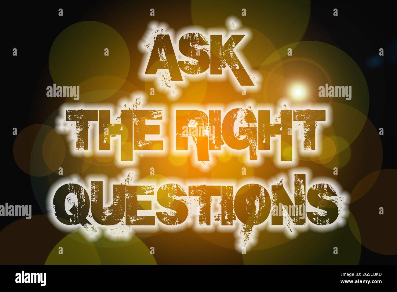Ask The Right Questions Concept text on background Stock Photo - Alamy
