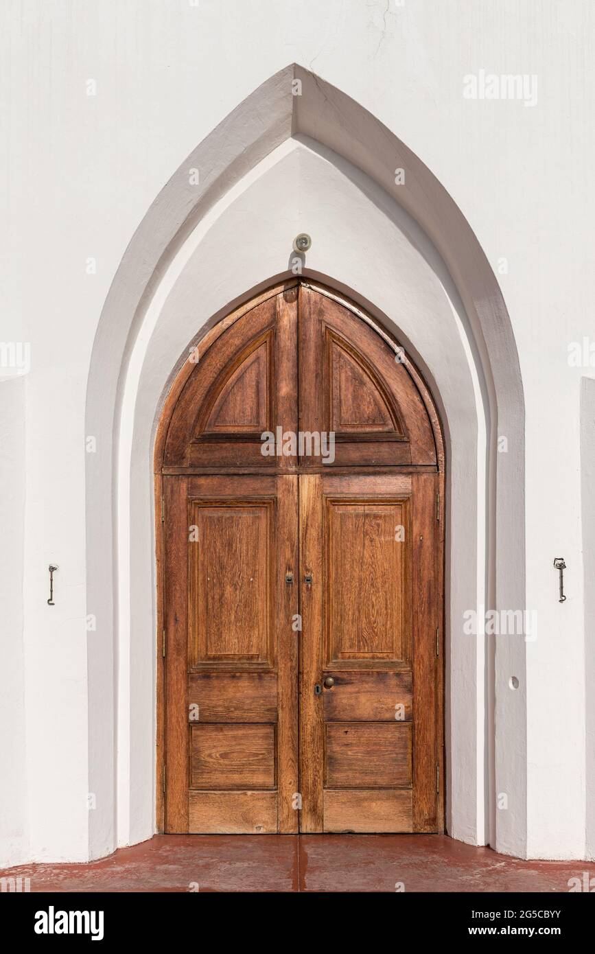 Door of the United Congregational Church in Pniel in the Western Cape ...