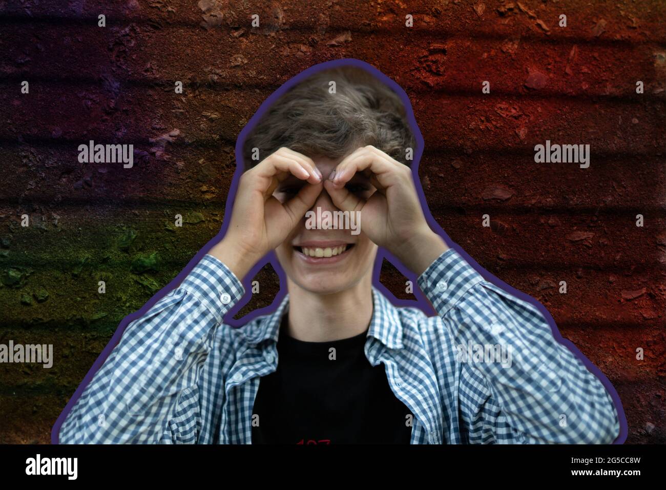 comics style of young smiling happy cut out man portrait, creative ...