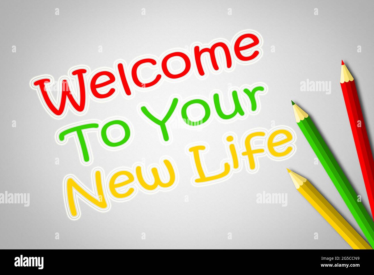 Welcome To Your New Life Concept text on background Stock Photo - Alamy