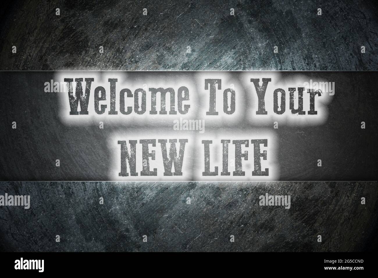Welcome To Your New Life Concept text on background Stock Photo - Alamy