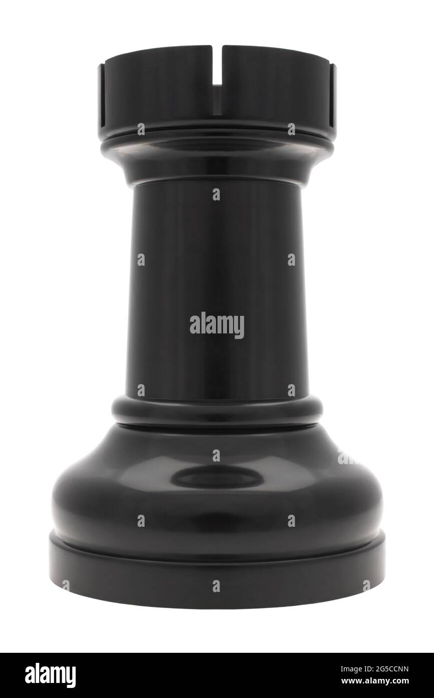 Chess piece black rook on Cut Out Stock Images & Pictures - Alamy