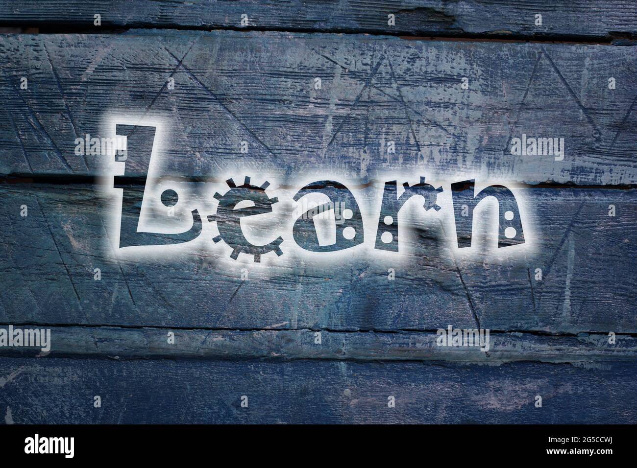 Learn text onl blackboard Stock Photo - Alamy