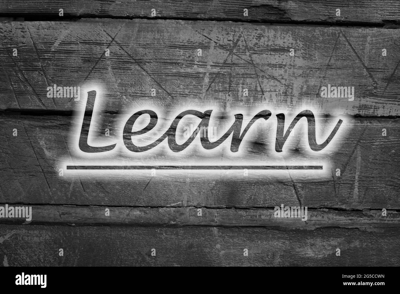 Learn text onl blackboard Stock Photo - Alamy