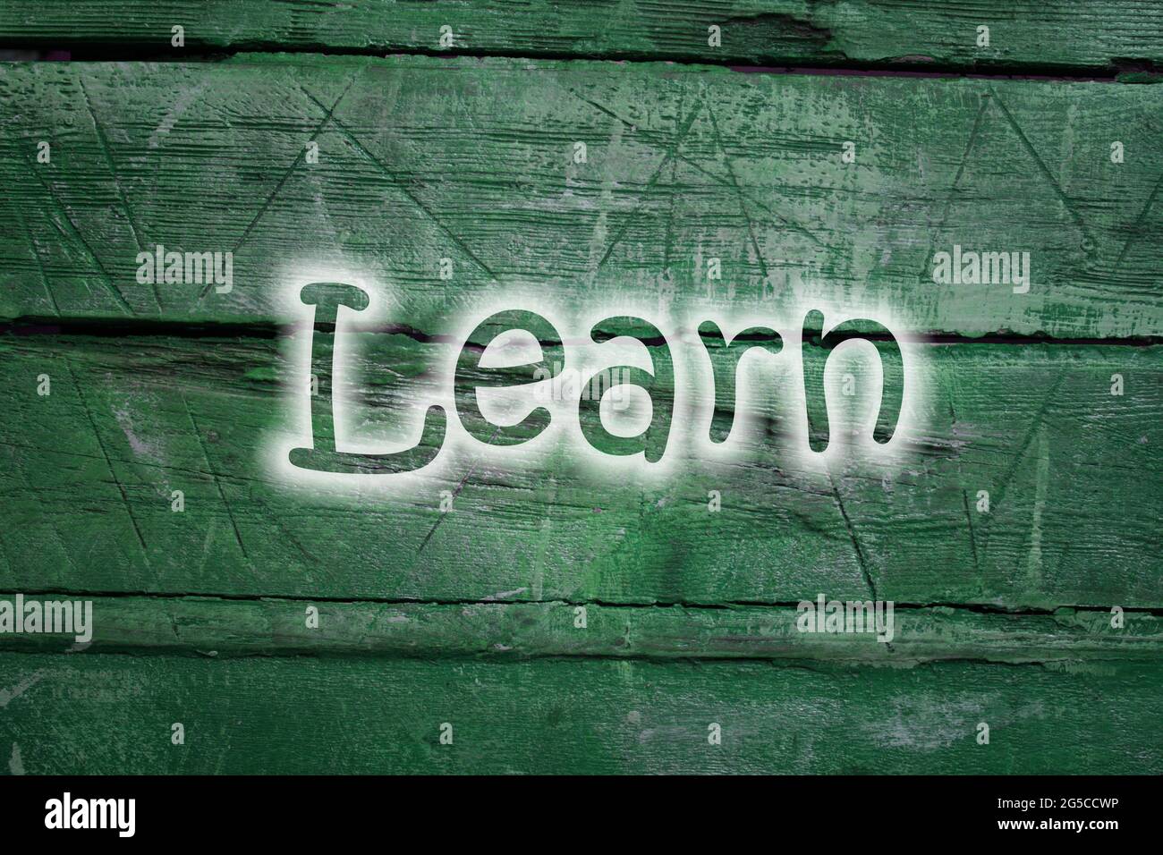 Learn text onl blackboard Stock Photo - Alamy