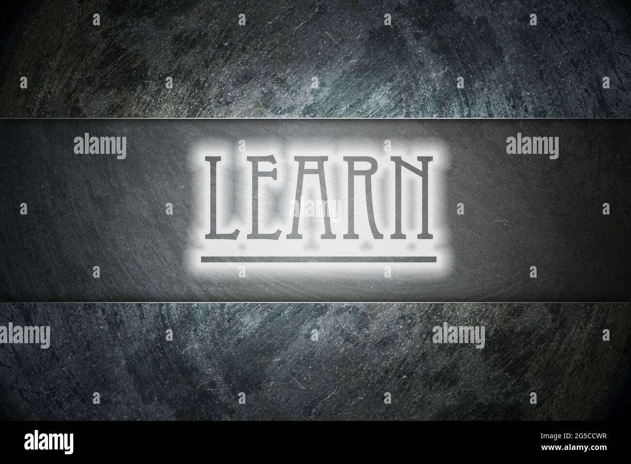 Learn text onl blackboard Stock Photo - Alamy