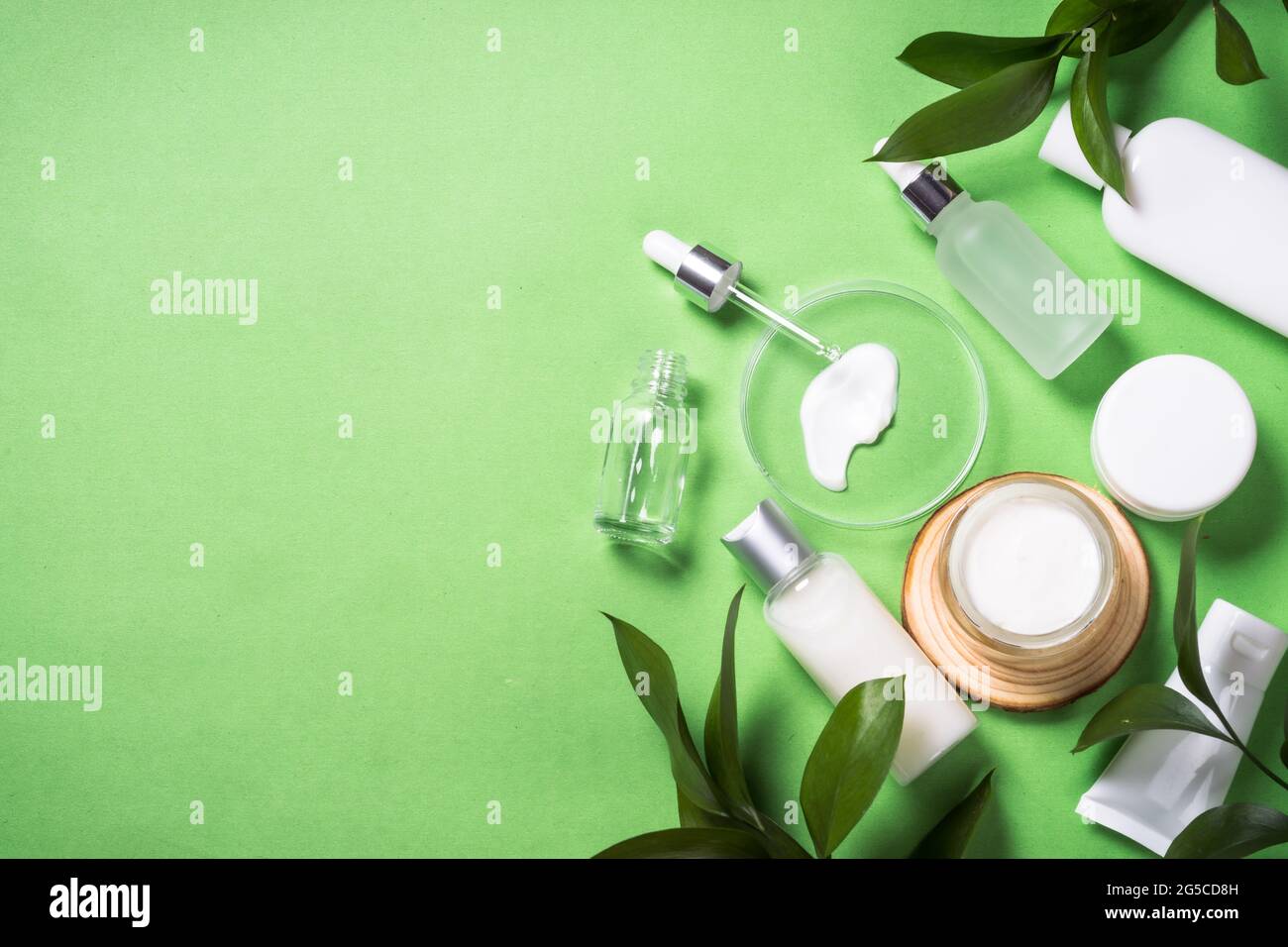 Natural Cosmetic products with green plants Stock Photo - Alamy
