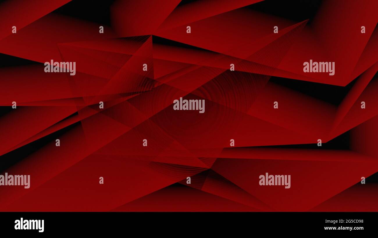 Illustration of abstract geometric patterns in vibrant red color ...