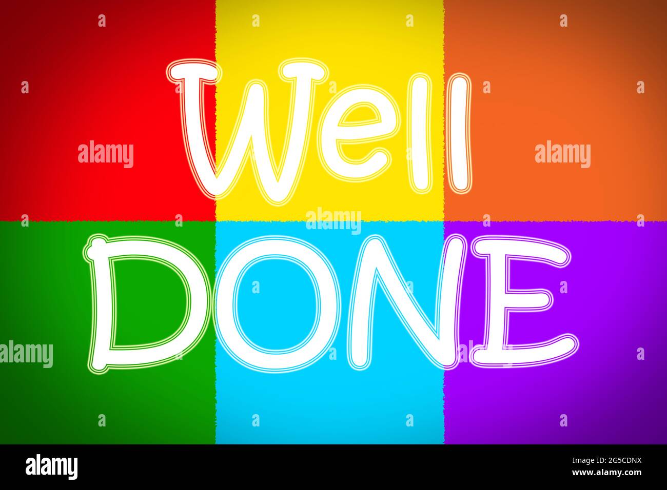 Well Done Concept text on background Stock Photo - Alamy