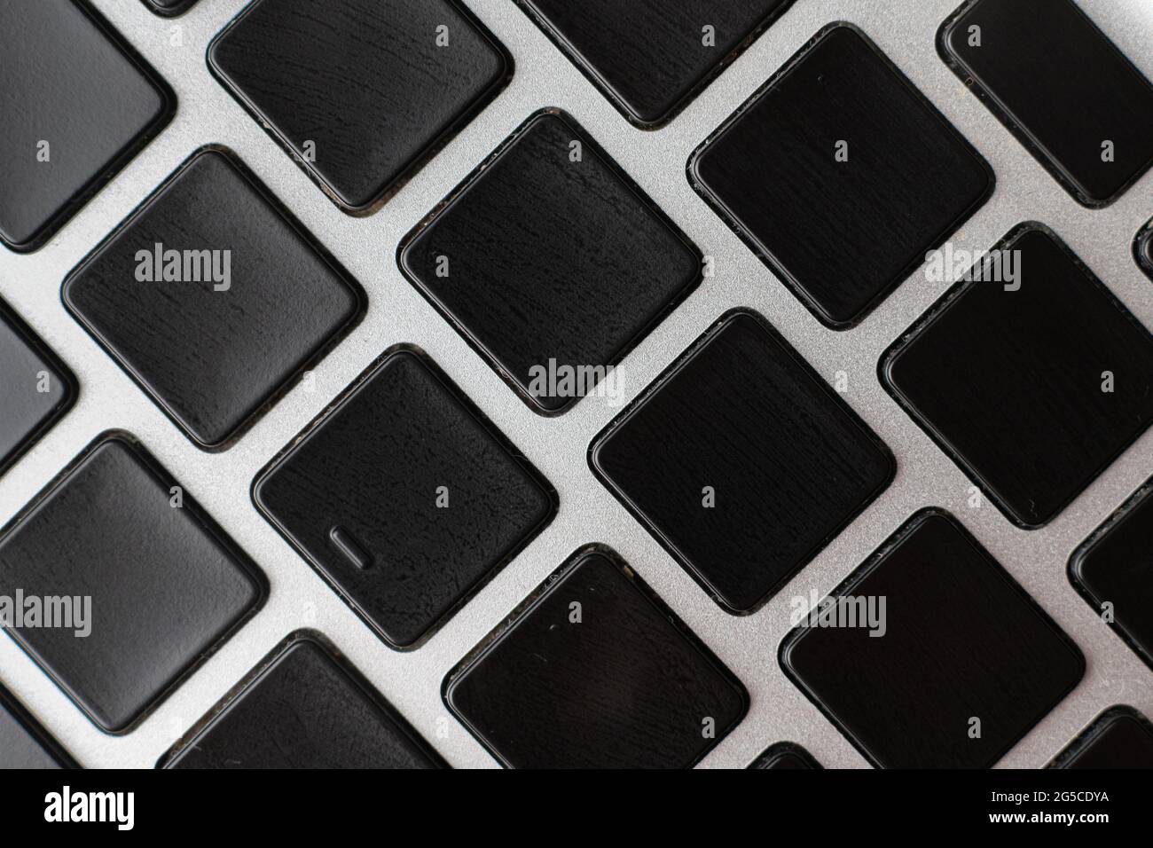 macro shot of empty blank keys on a keyboard without letters Stock ...