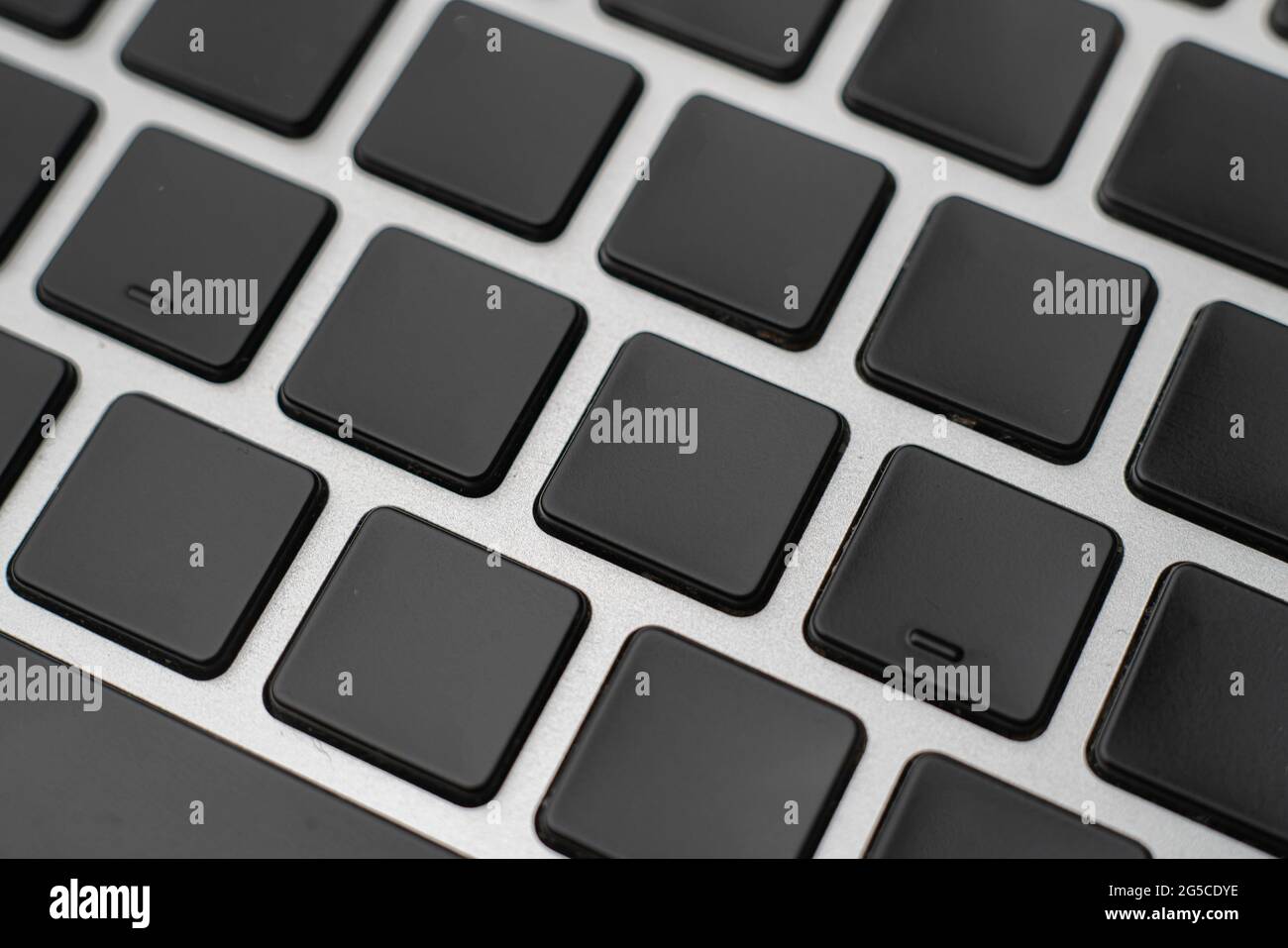 macro shot of empty blank keys on a keyboard without letters Stock ...