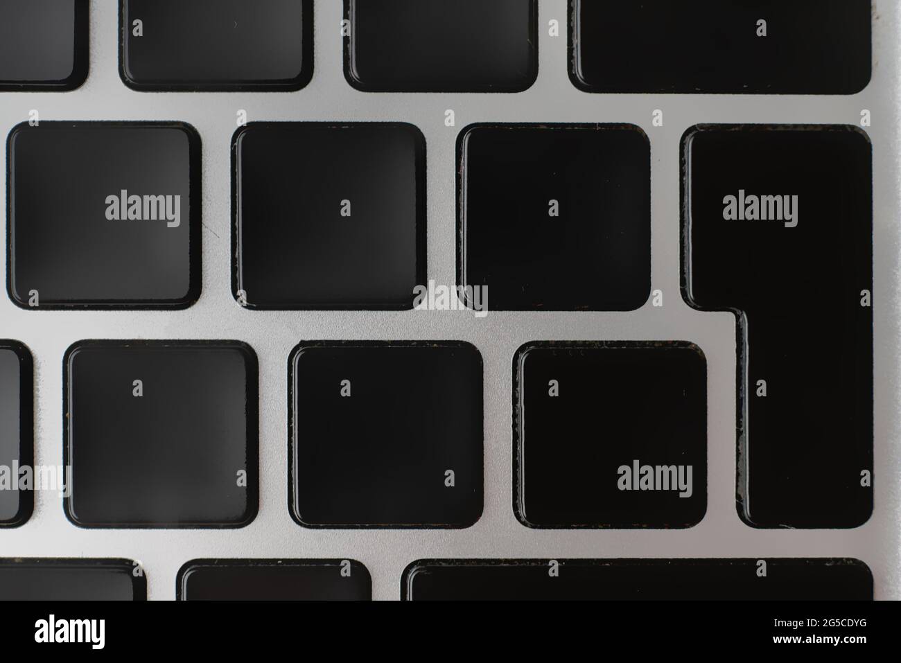 macro shot of empty blank keys on a keyboard without letters Stock ...