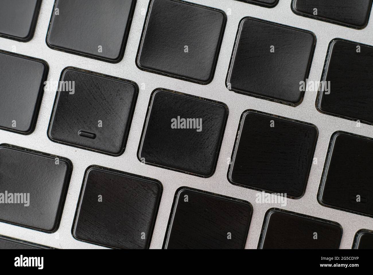 macro shot of empty blank keys on a keyboard without letters Stock ...