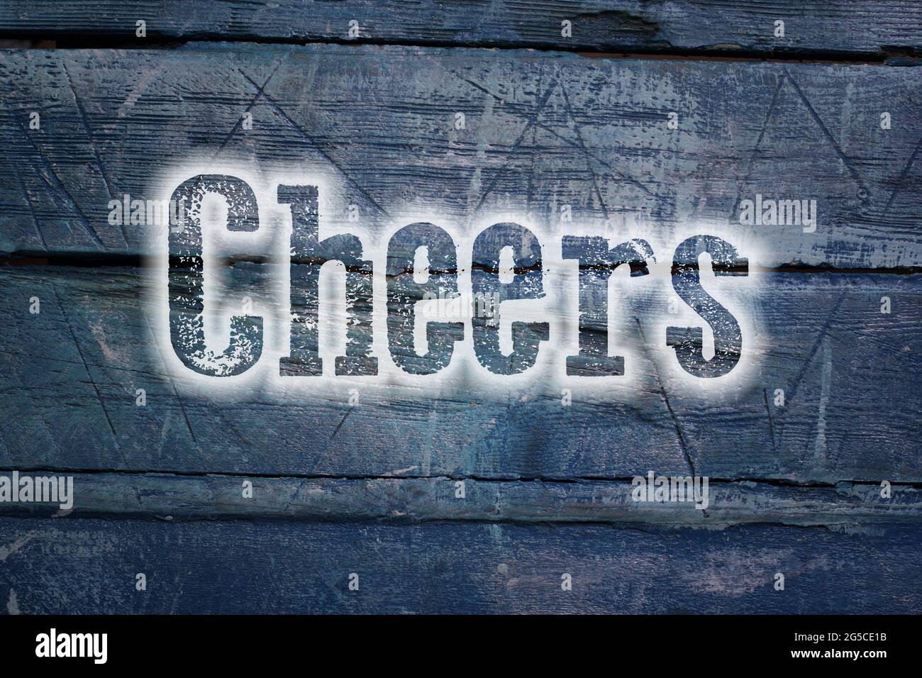 Cheers Concept text on background Stock Photo - Alamy