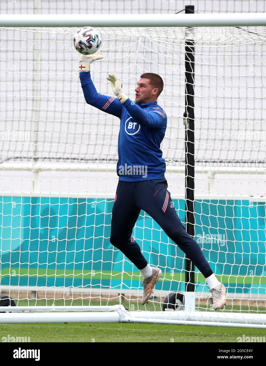 England goalkeeper Sam Johnstone during a training session at St George ...