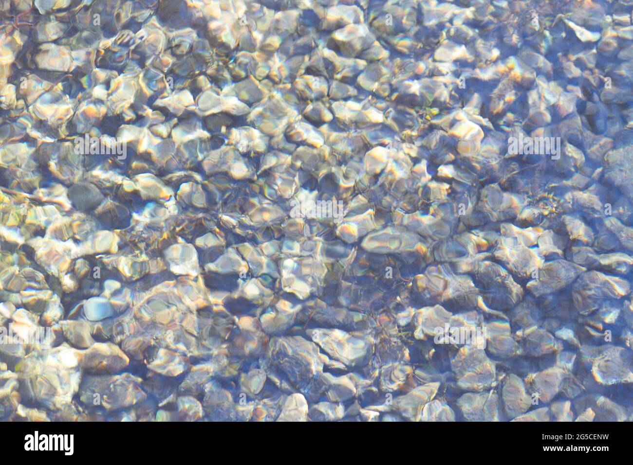 Blue water background with stones underwater. Blurred Stock Photo - Alamy