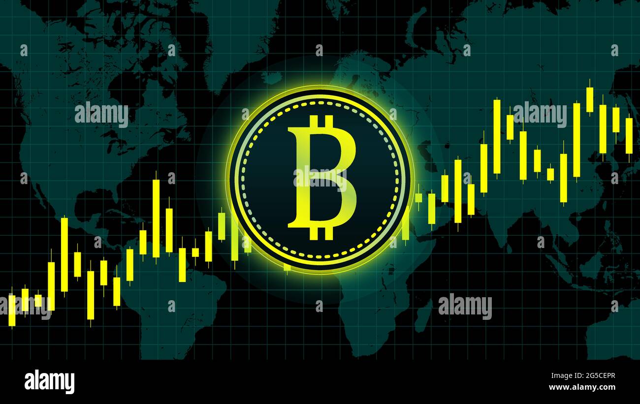 CryptoCurrency Sign with World Map Background. Digital Money Banner ...