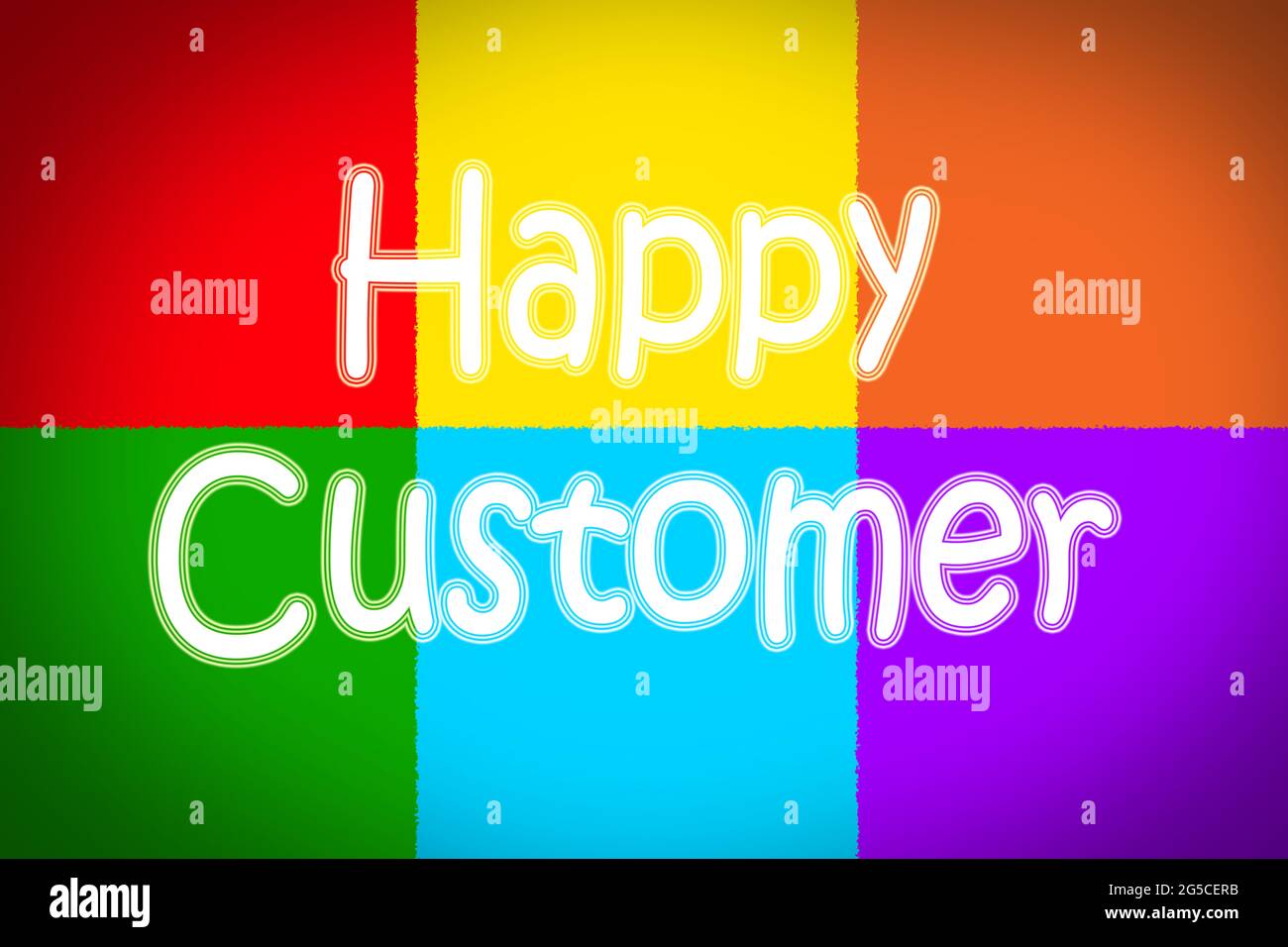 Happy Customer Concept text on background idea Stock Photo - Alamy