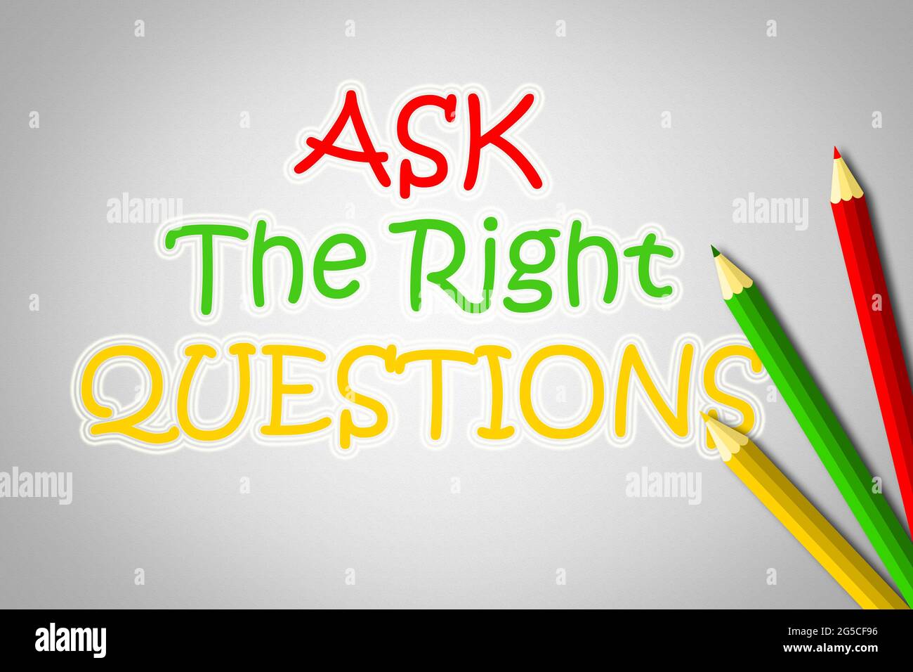 Ask The Right Questions Concept text Stock Photo - Alamy