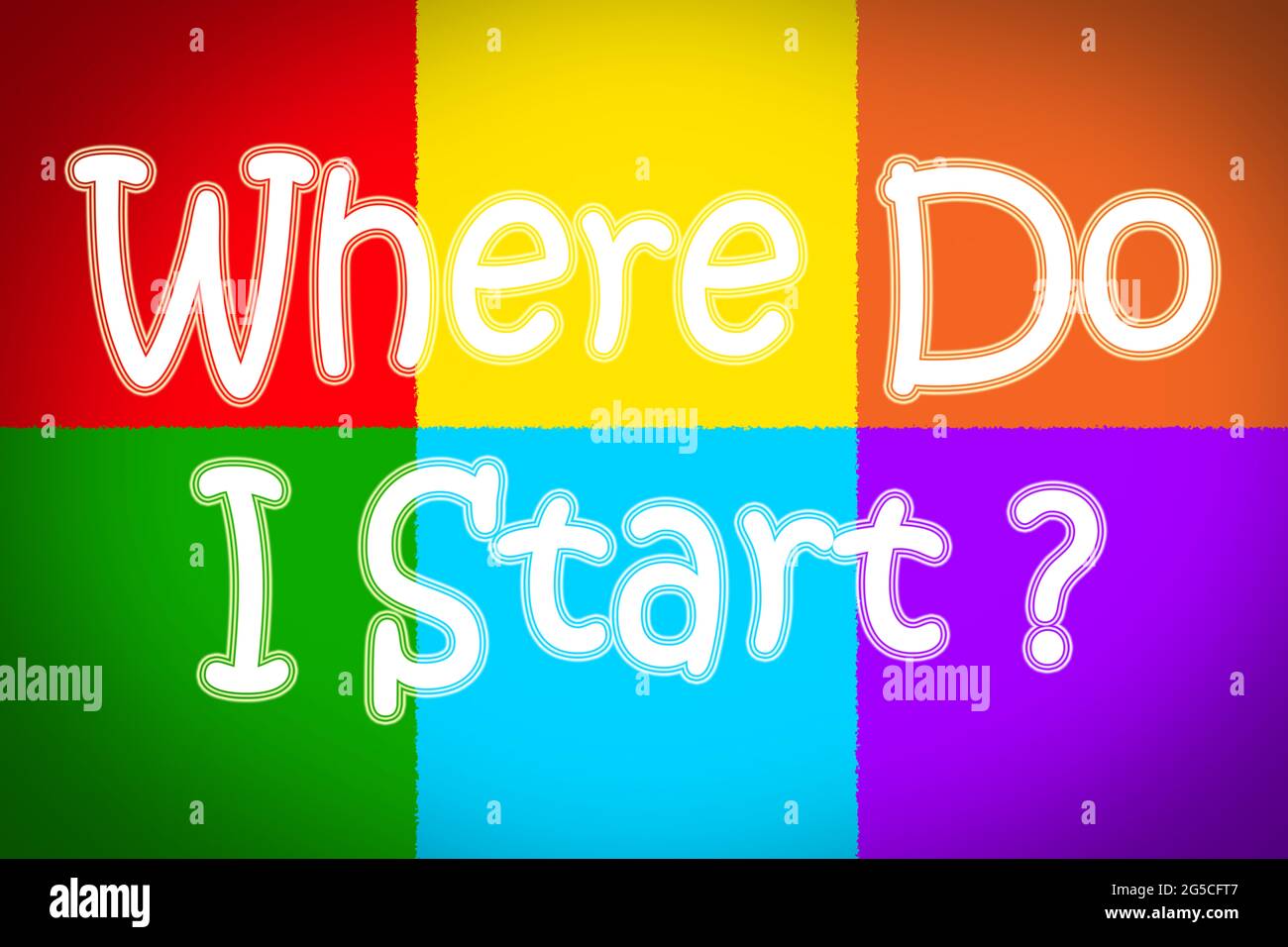 Where Do I Start Concept text on background Stock Photo - Alamy