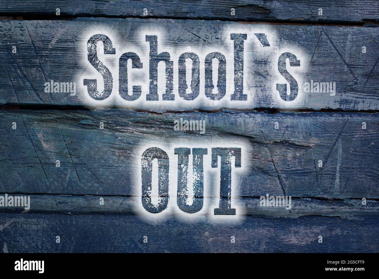 School's Out Concept text on background Stock Photo - Alamy