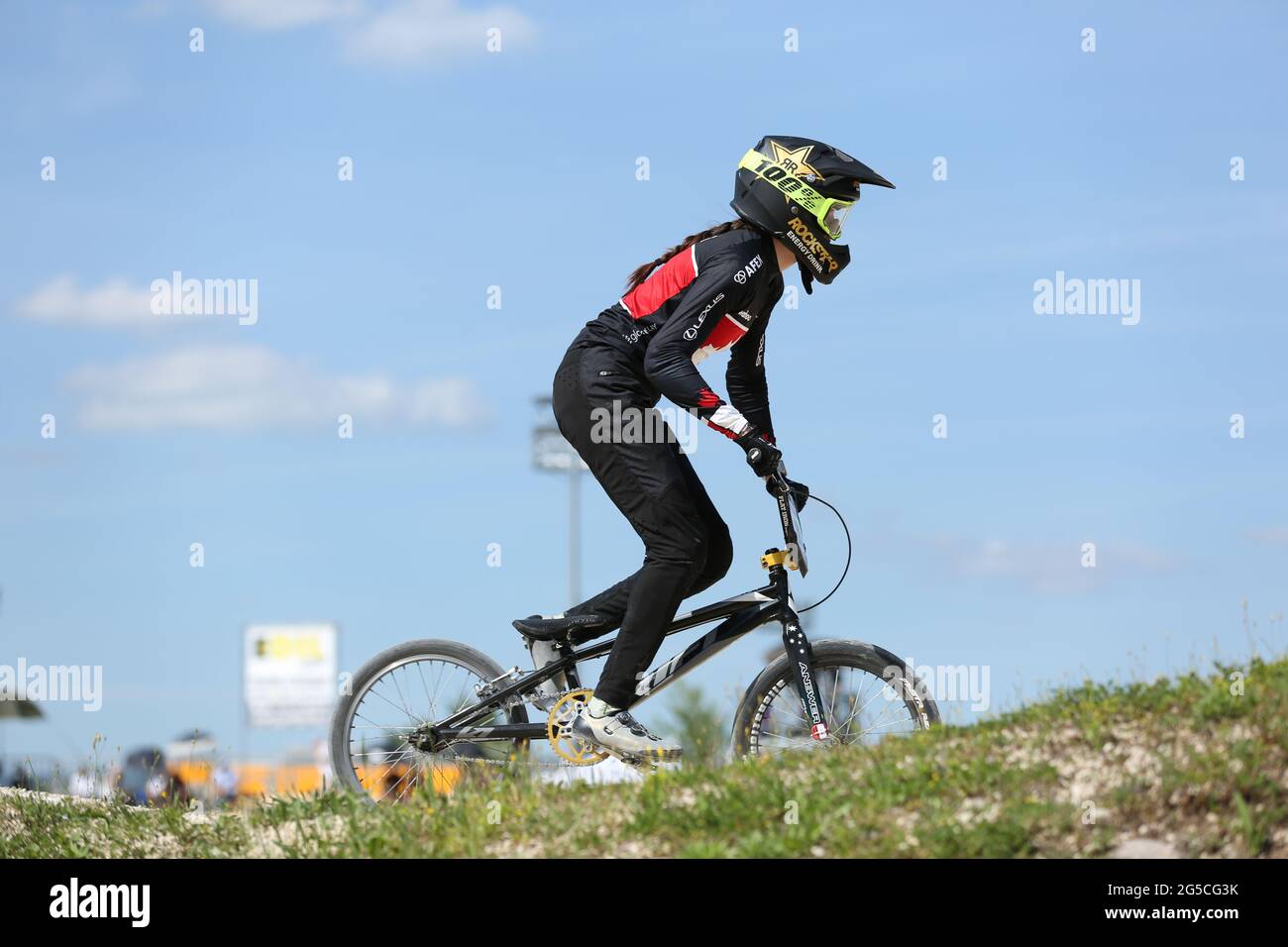 Molly SIMPSON of Canada competes in the UCI BMX Supercross World Cup ...