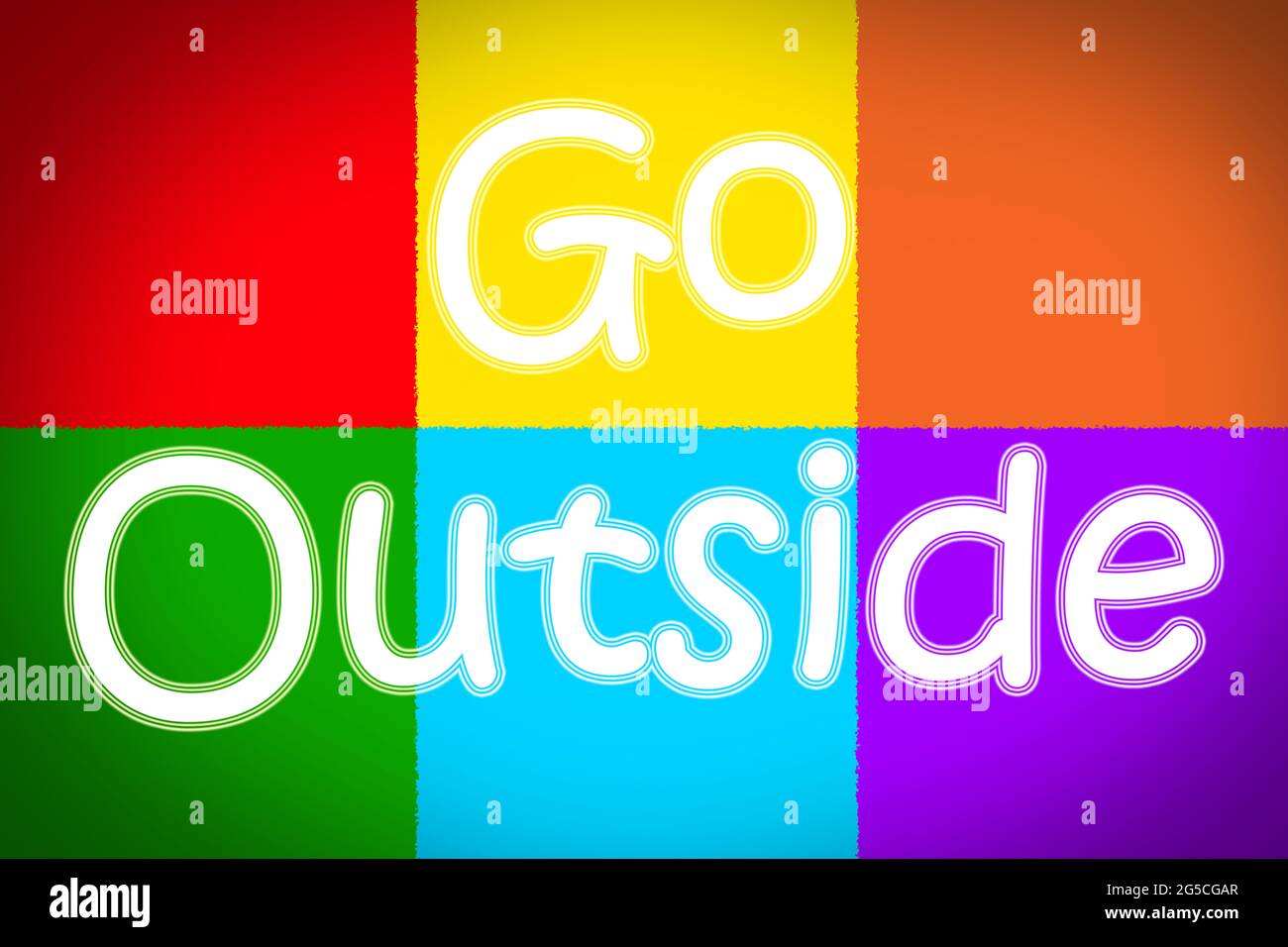 Go Outside Concept text on background Stock Photo - Alamy