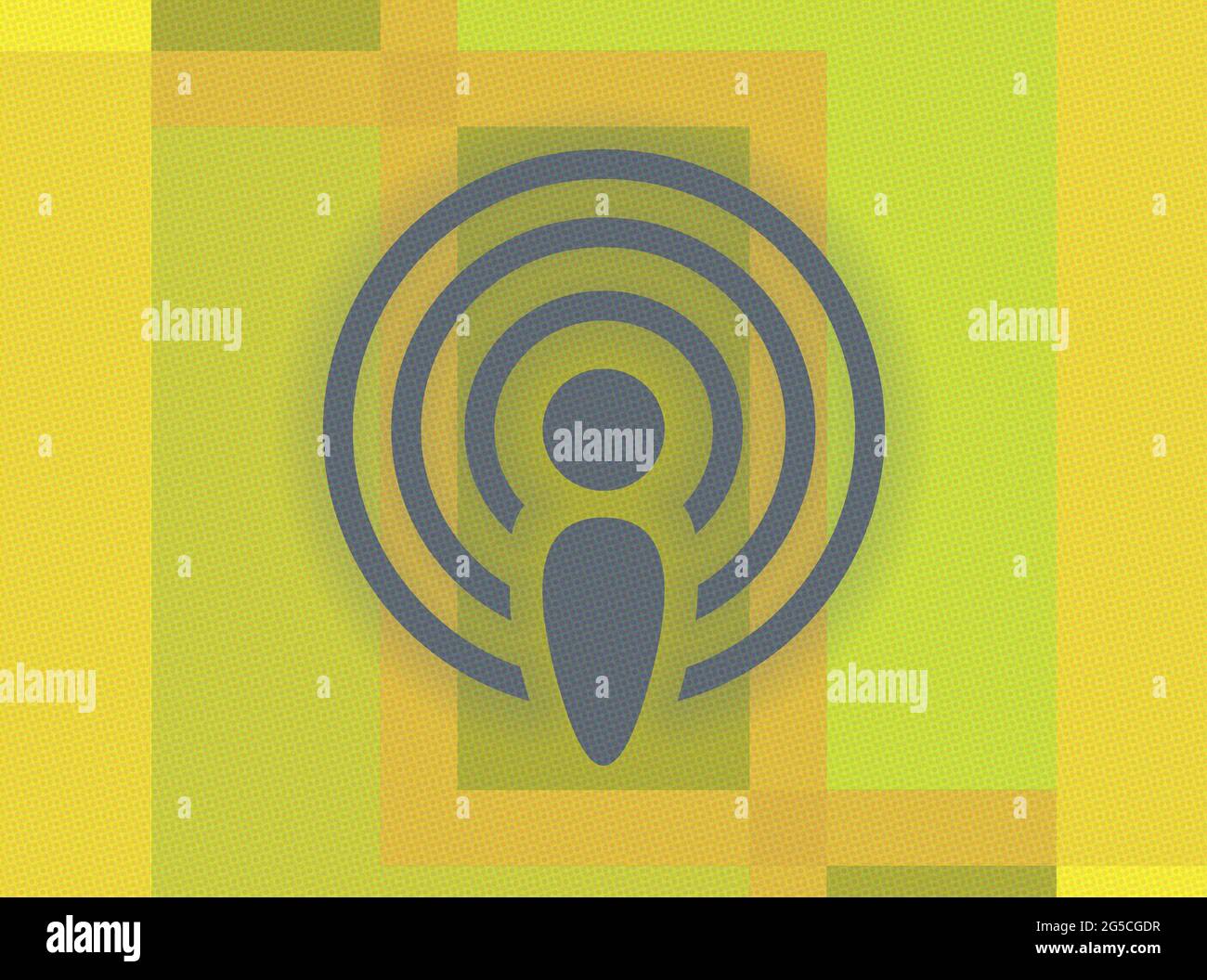 simple icon of the podcast application for smartphone background Stock ...